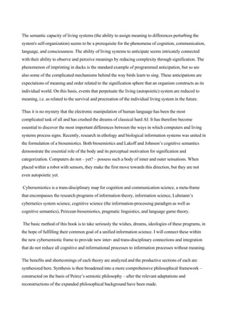 Brier, Soren. Cybersemiotics (Lectura) | PDF
