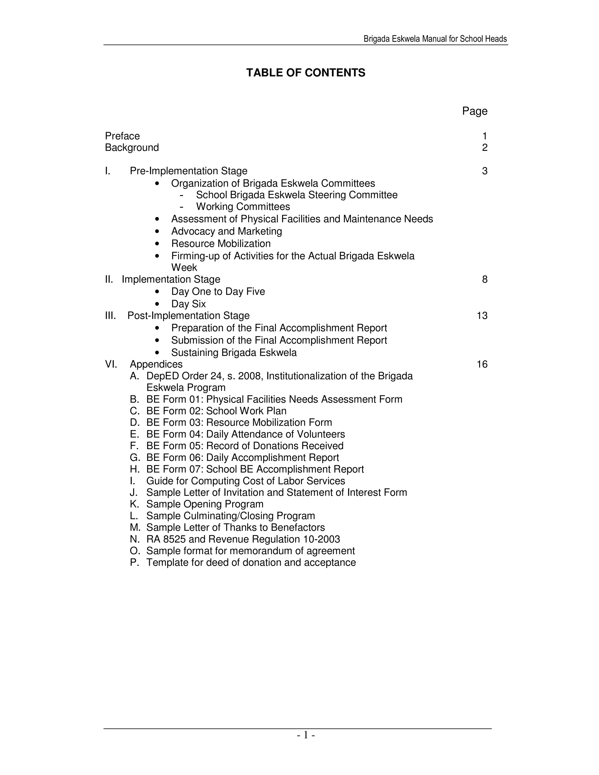 Brigada eskwela manual | PDF