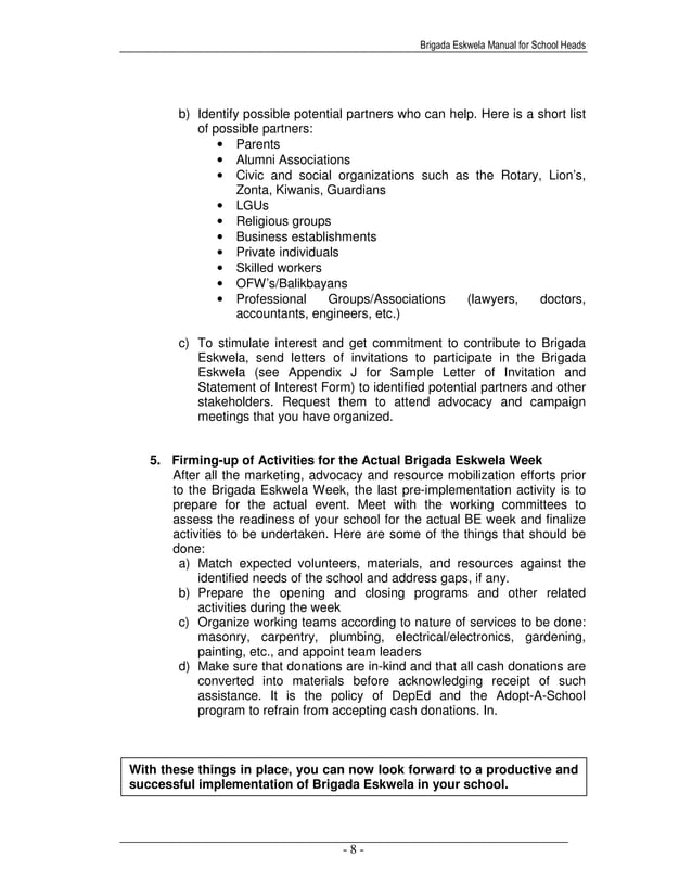 Brigada Eskwela Manual Pdf