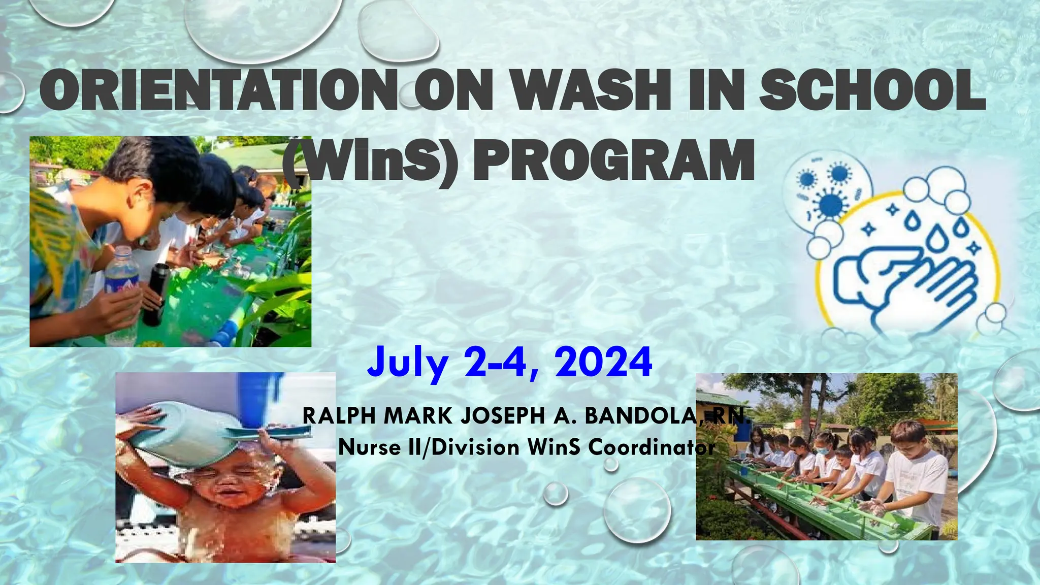 Wash in Schools Program (WinS) powerpoint presentation) | PPTX