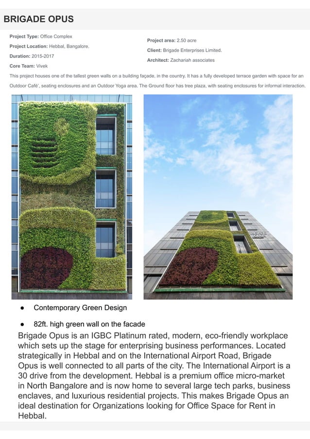 Brigade opus case , BENGALURU,ARCHITECTURE CASE STUDY | PDF | Civil ...