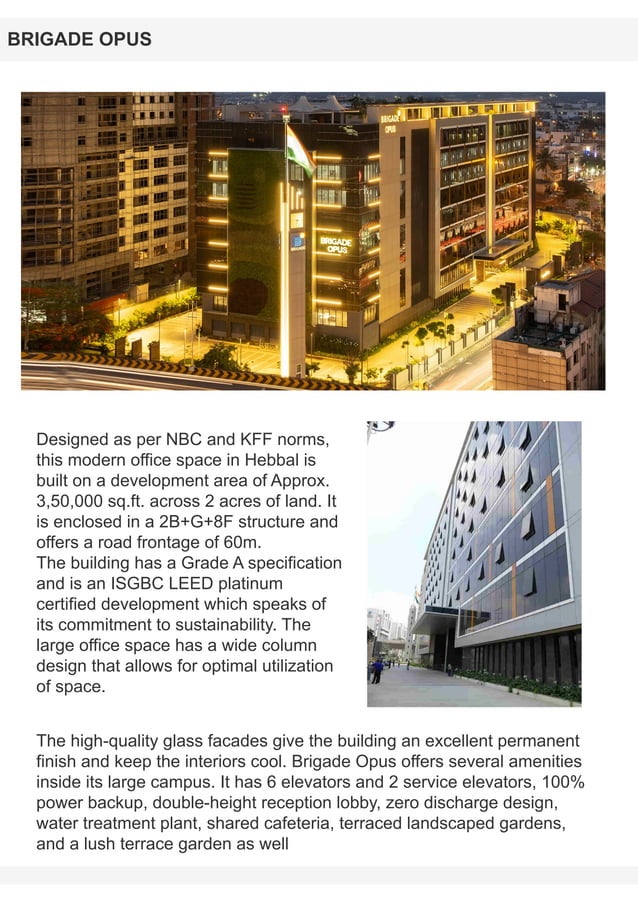 Brigade opus case , BENGALURU,ARCHITECTURE CASE STUDY | PDF | Civil ...