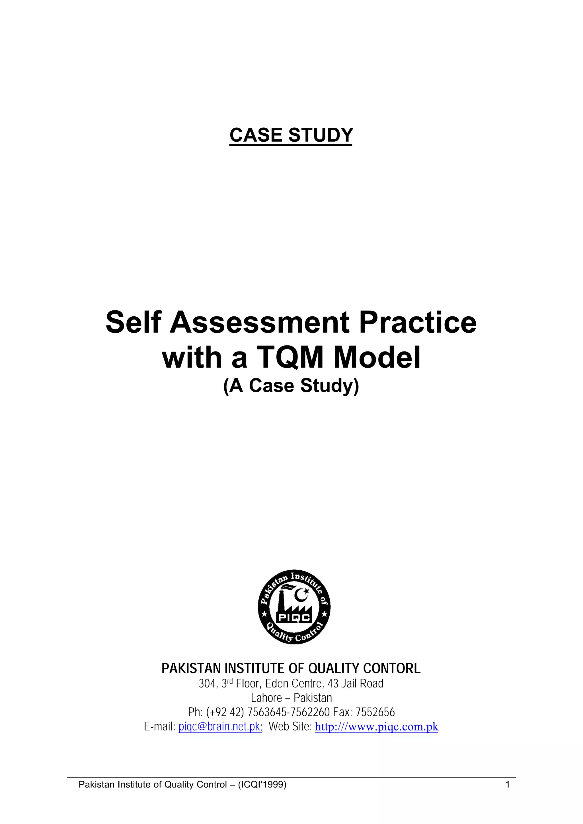 self_assessment_practice_with_a_tqm_model_tqm_case_study | PDF