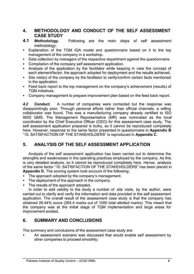 self_assessment_practice_with_a_tqm_model_tqm_case_study | PDF