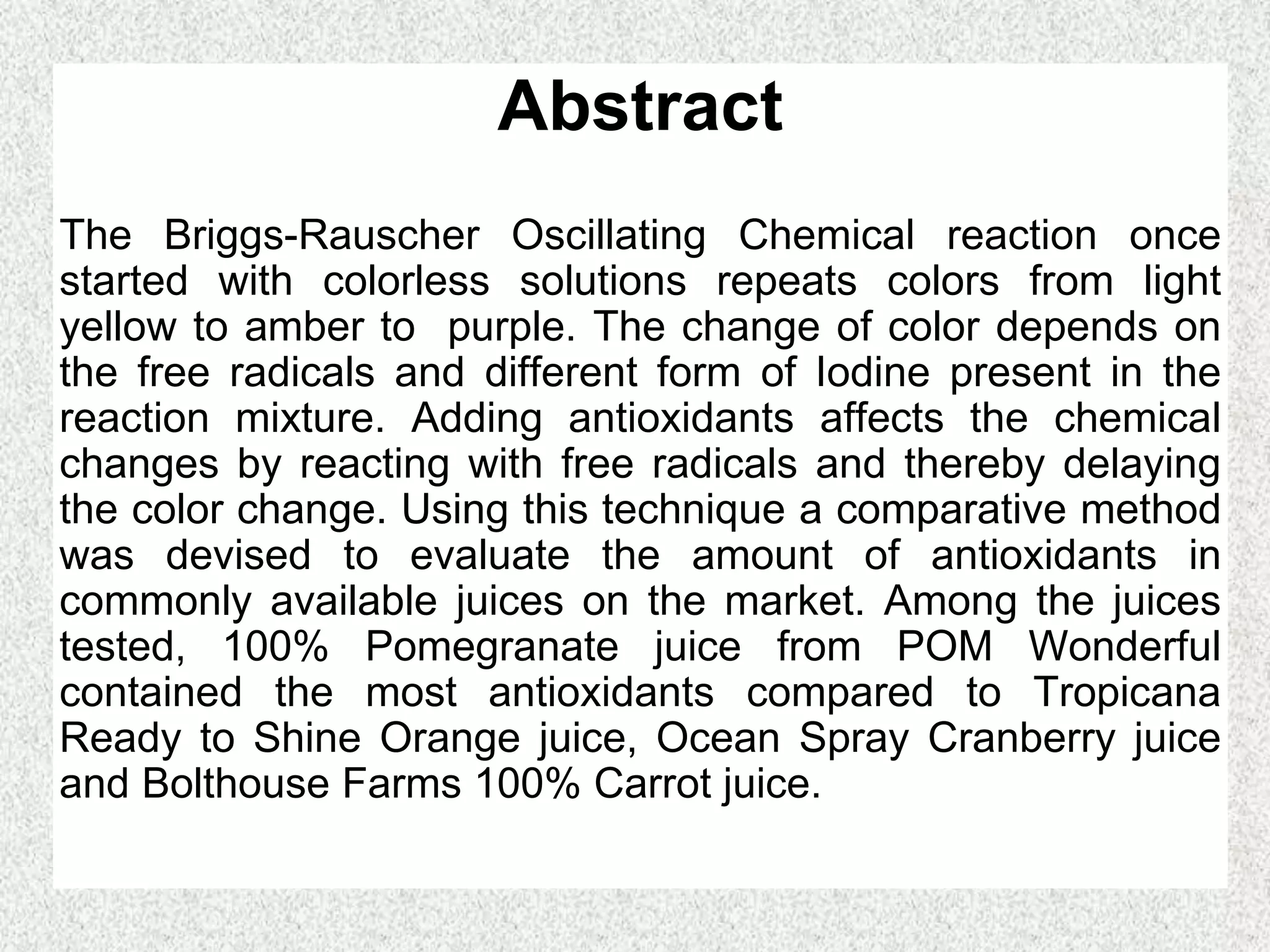 Briggs Rauscher application | PPTX