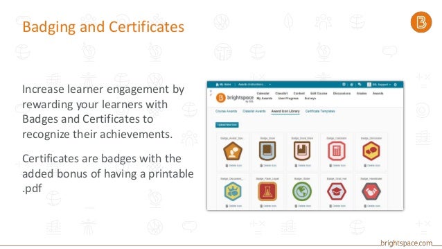 Badges and Certificates with the Brightspace Awards Tool