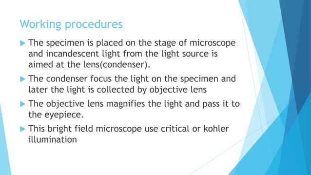 Bright field microscope and its working principle | PPTX