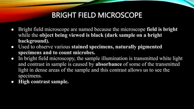 Bright field microscope .pptx | Photography | Arts and Crafts
