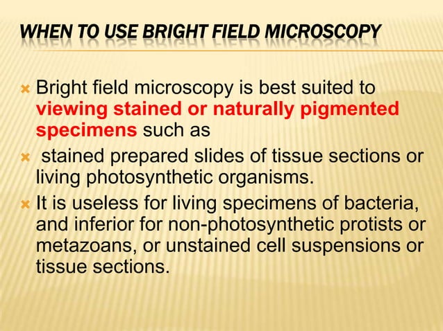 Bright field microscopes | PPTX | Photography | Arts and Crafts