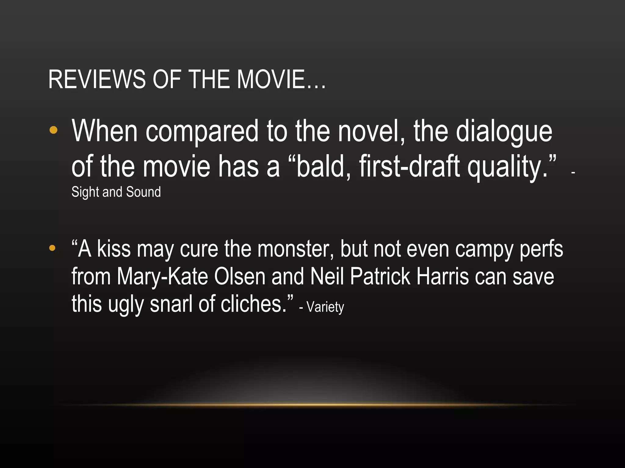 Book vs. Movie Comparison | PPT