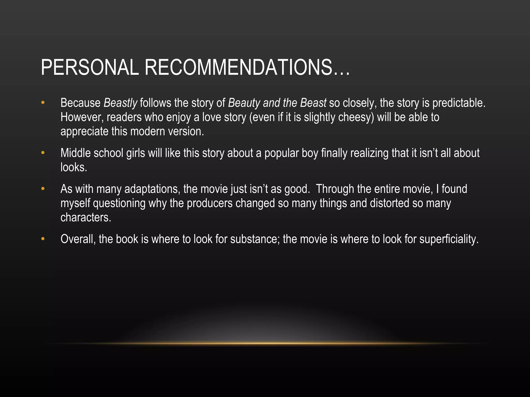 Book vs. Movie Comparison | PPT