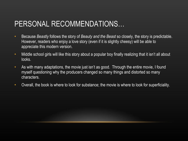 Book vs. Movie Comparison | PPT