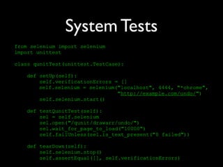 The Why and How of Automated Testing with Python and Django | PPT
