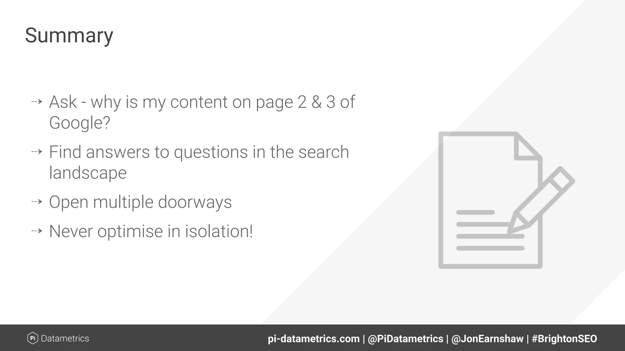 BrightonSEO March 2021 | Jon Earnshaw | PPT