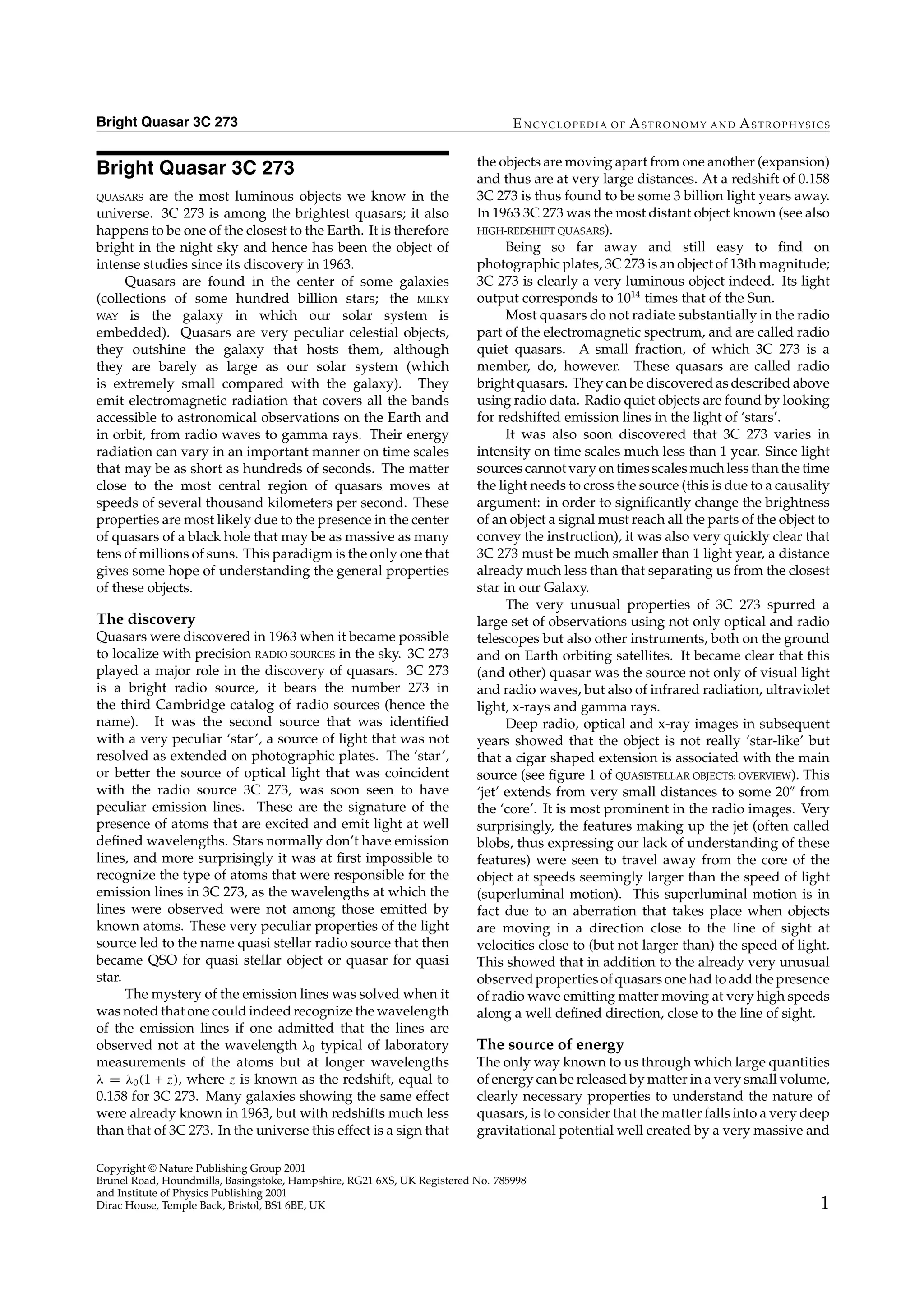 Bright quasar 3c273 | PDF