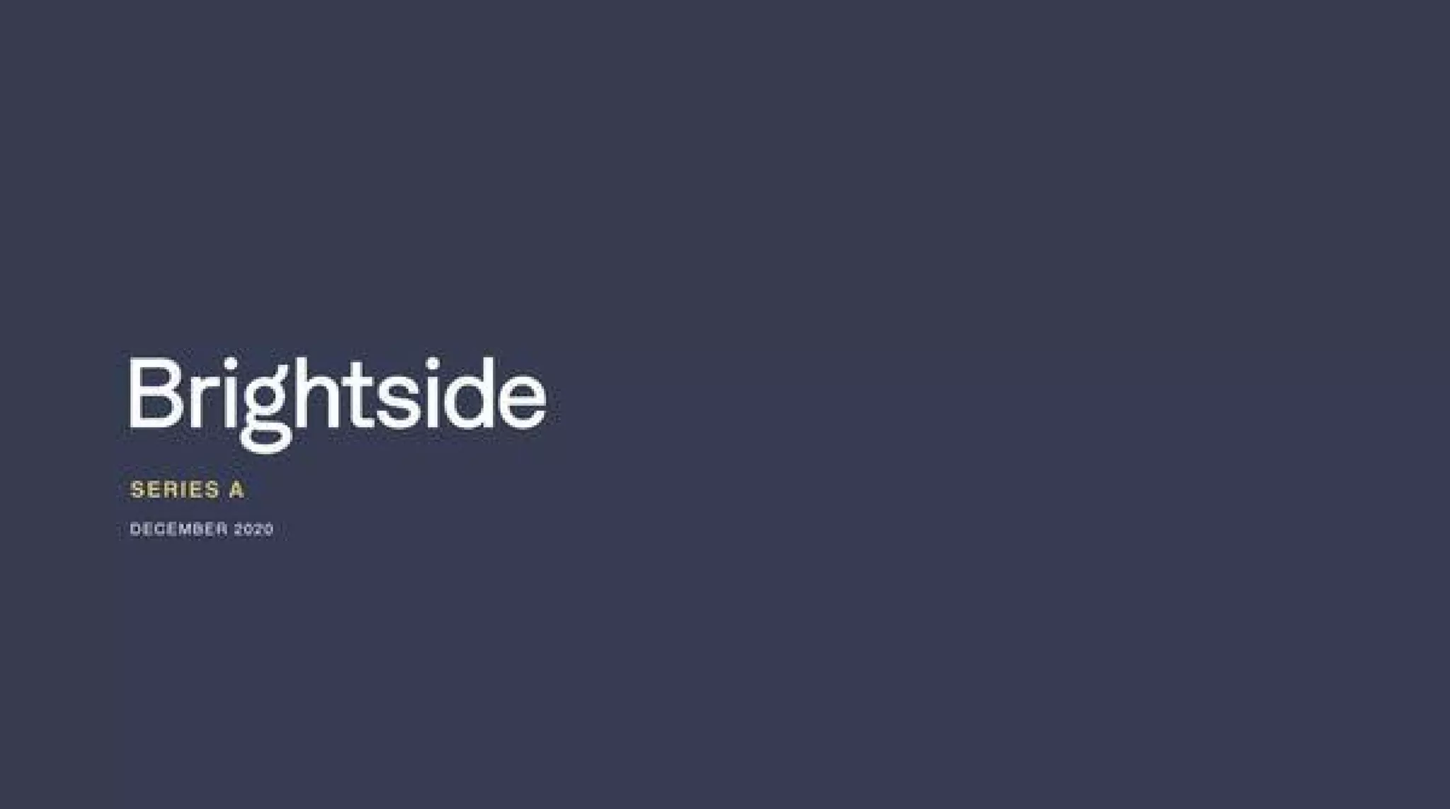 Brightside Pitch Deck | PDF