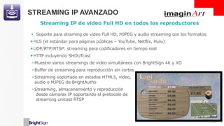 BrightSign Funcinalidades Castellano Carteleria digital | PPTX