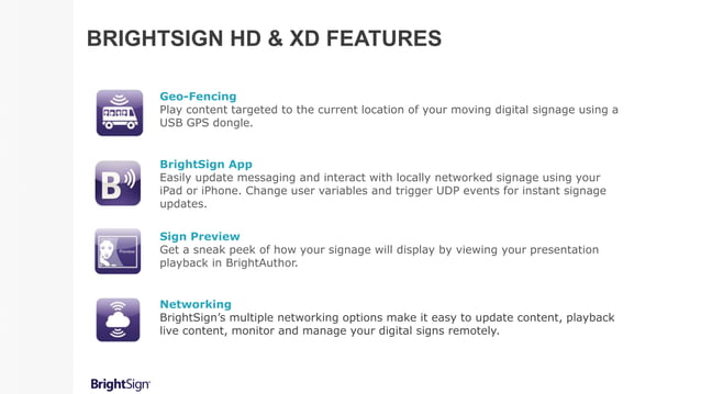 BrightSign Digital Signage Products | PPT
