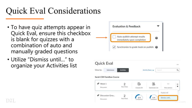 Brightspace Quick Eval Best Practices - Michelle Piper | PPT
