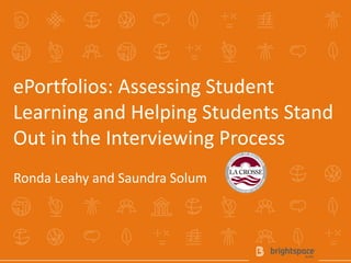 Webinar: Brightspace ePortfolios - UW La Crosse | PDF