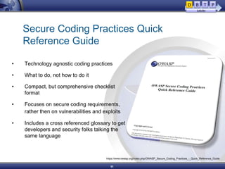 Setting up a secure development life cycle with OWASP - seba deleersnyder | PPT