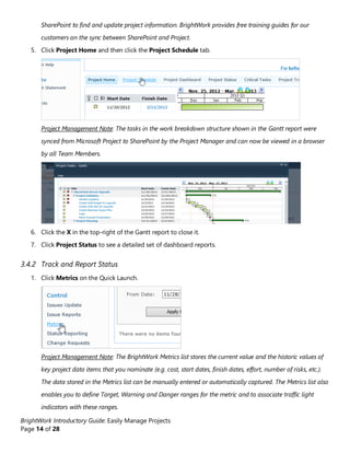 Brightwork Project Management Introductory Guide - From Atidan | PDF