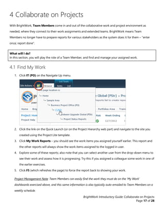 Brightwork Project Management Introductory Guide - From Atidan | PDF