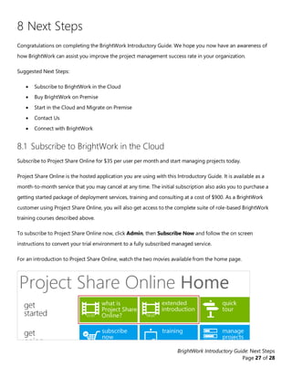 Brightwork Project Management Introductory Guide - From Atidan | PDF