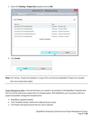Brightwork Project Management Introductory Guide - From Atidan | PDF