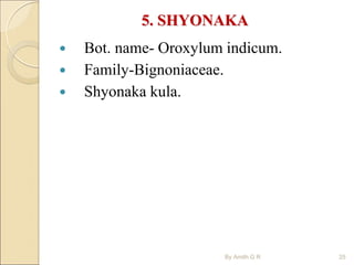 Brihat panchamoola dravya guna | PPTX