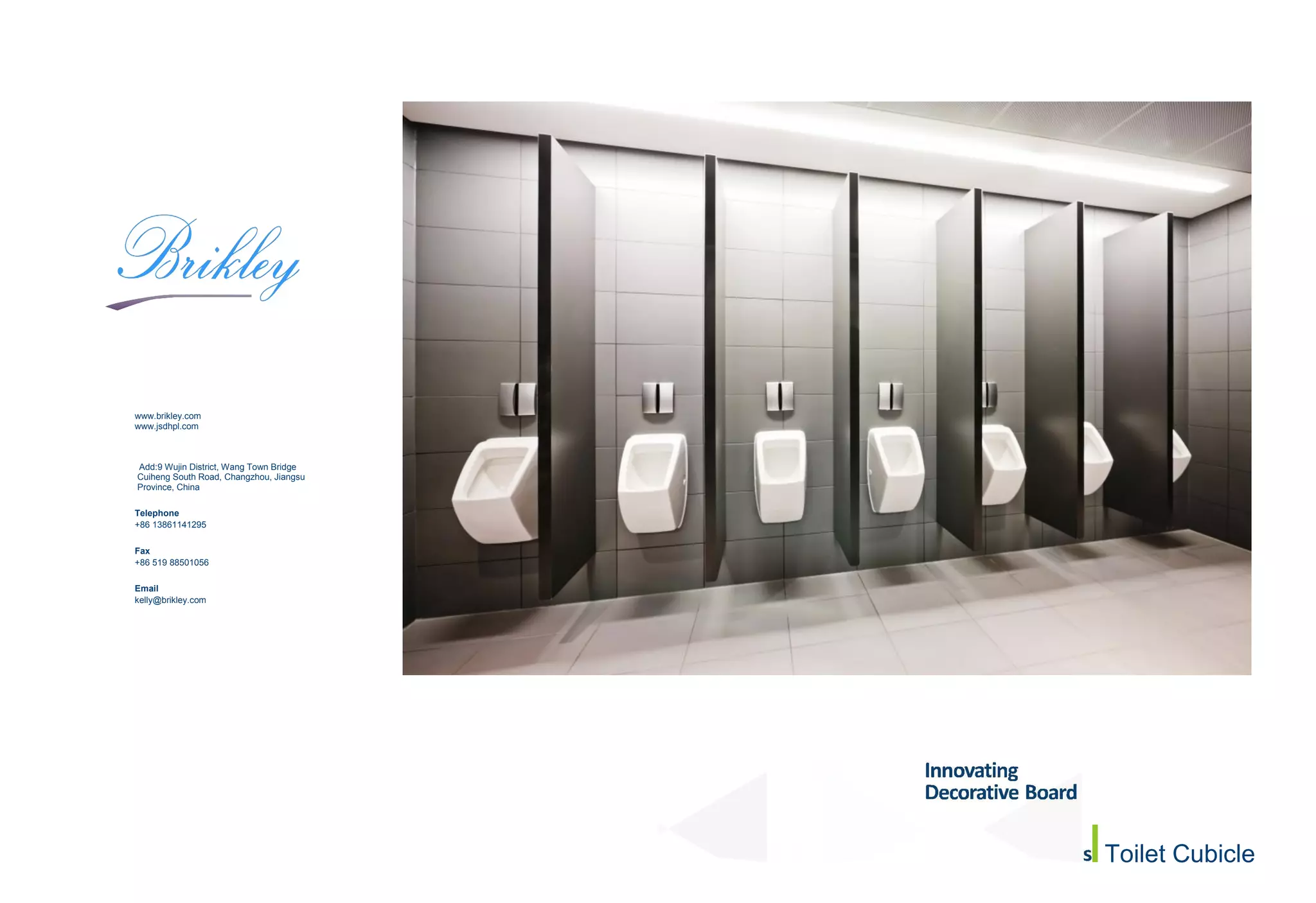 Brikley Toilet Partitions System, Solid Compact Laminate Bathroom Partition, HPL Manufacturers | PDF