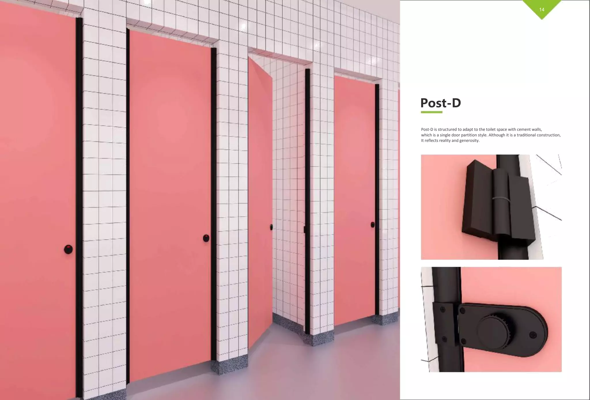 Brikley Toilet Partitions System, Solid Compact Laminate Bathroom Partition, HPL Manufacturers | PDF