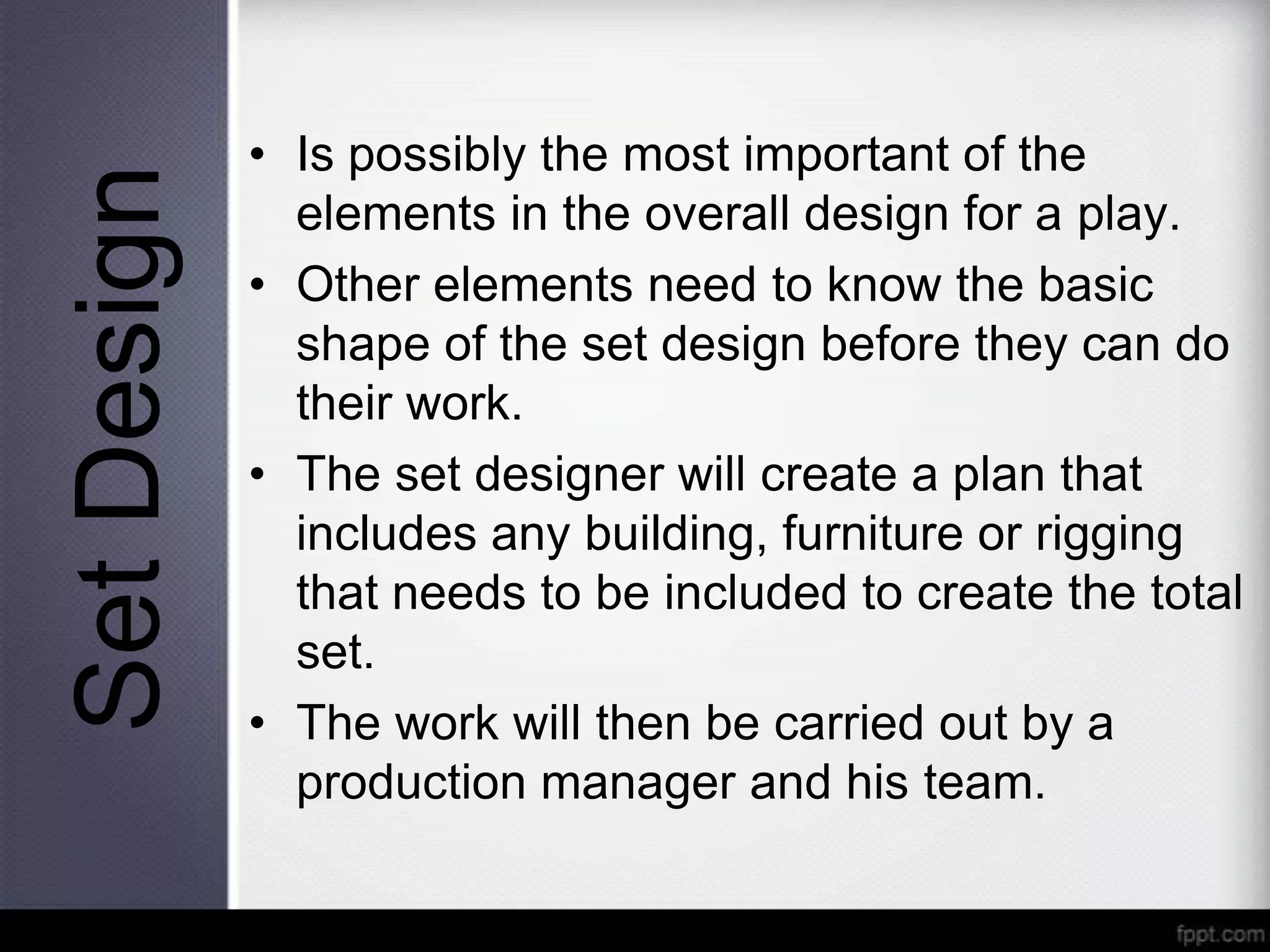 Stage Design and Direction | PPTX