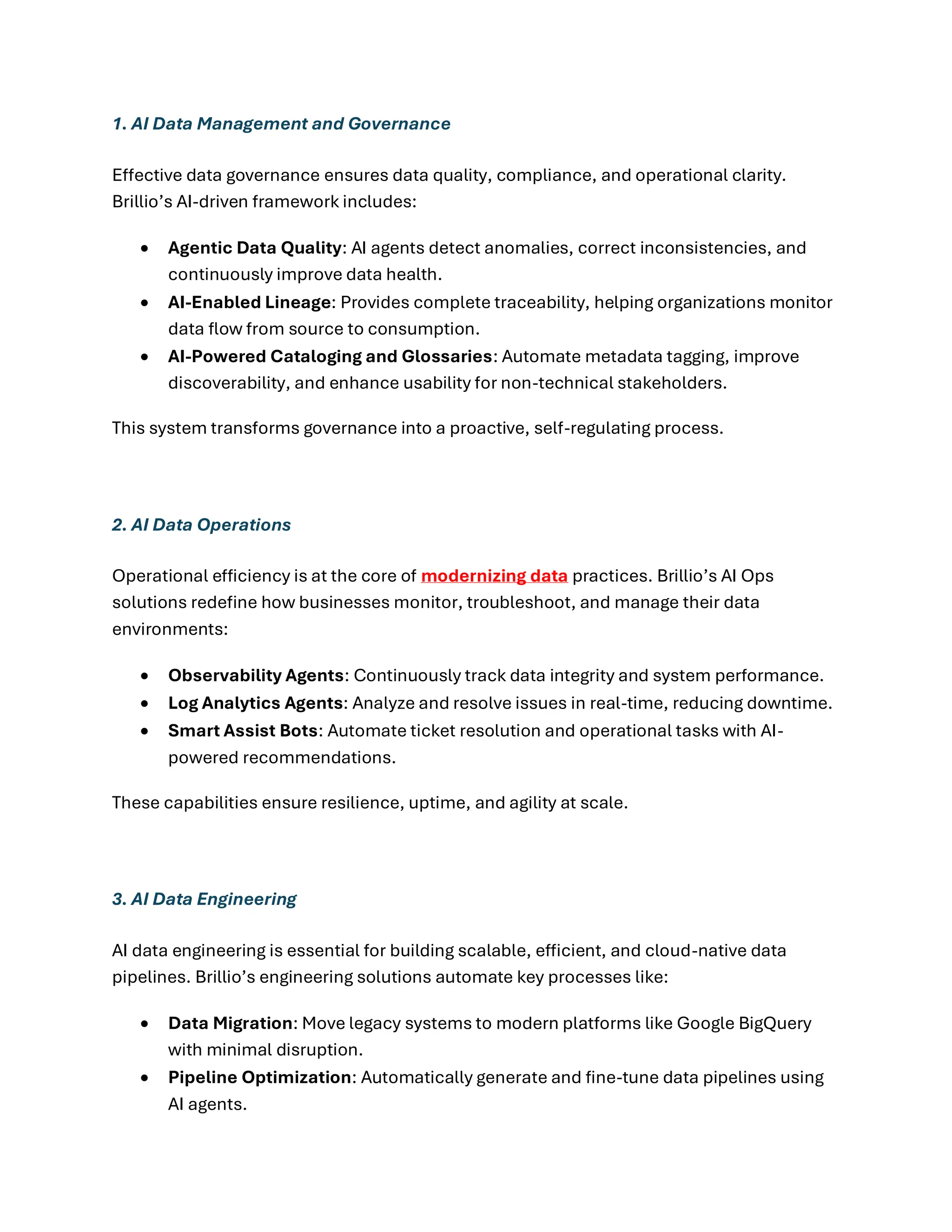 Modernizing Data with AI: Brillio's Agentic Approach | PDF