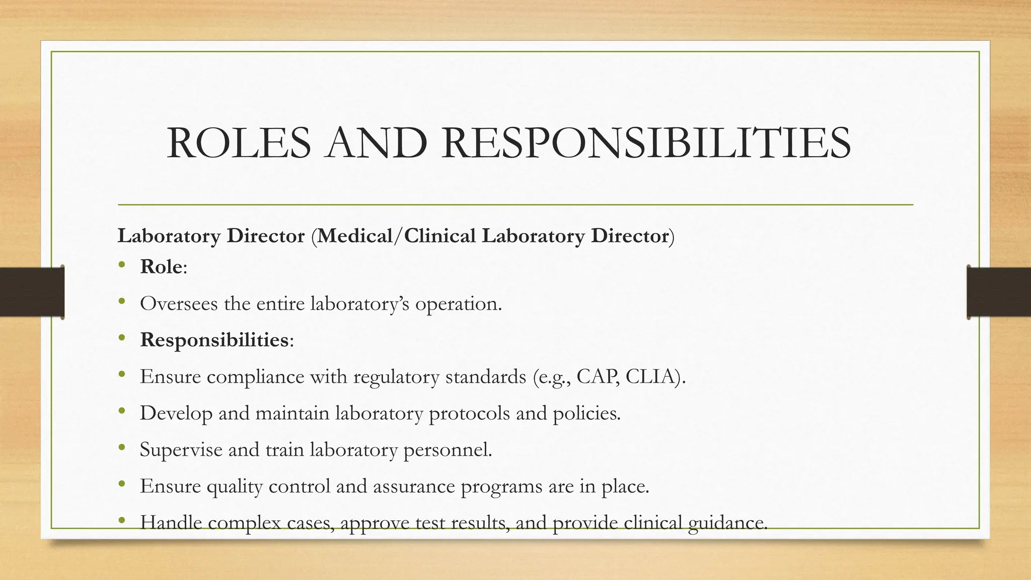 CLT - Organization of Clinical Laboratory | PPTX