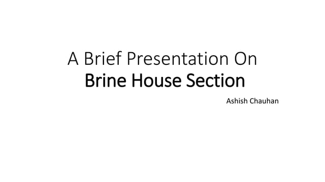 Brine treatment Section | PPTX