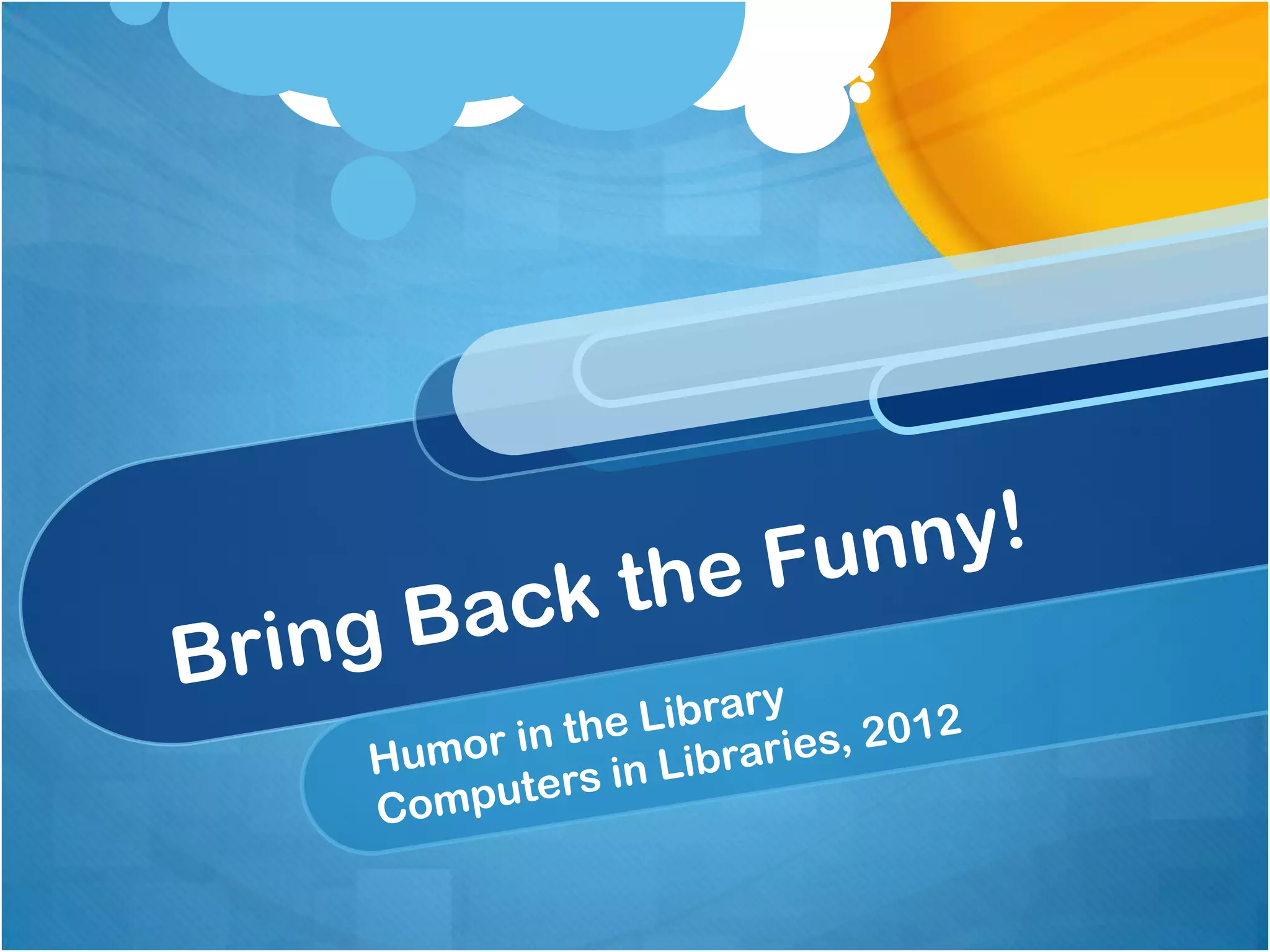 Bring Back the Funny at the Library | PPTX