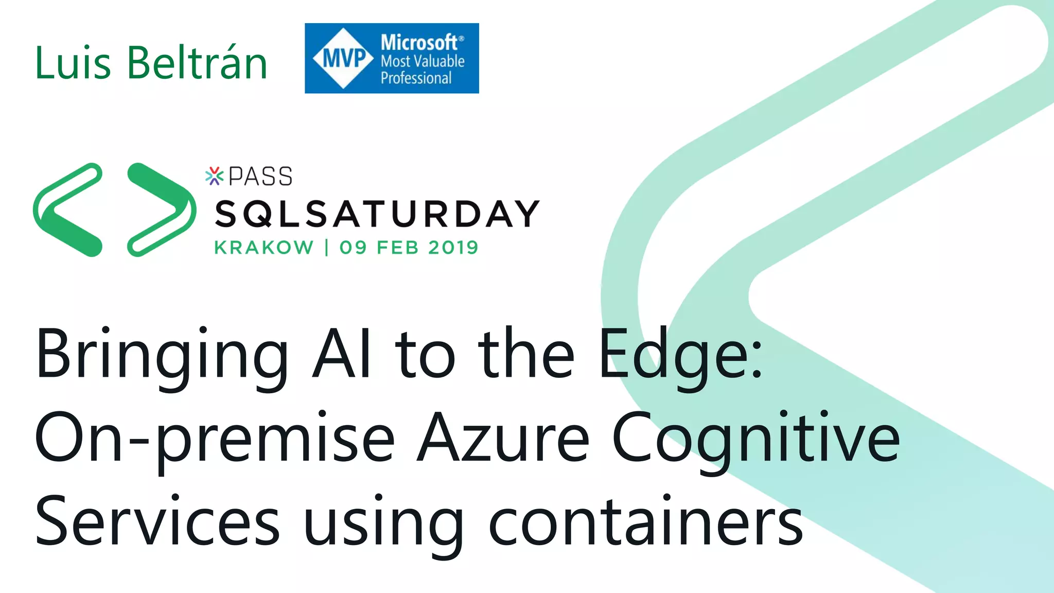 Bringing AI to the edge on-premises Azure Cognitive Services using Docker containers | PPT