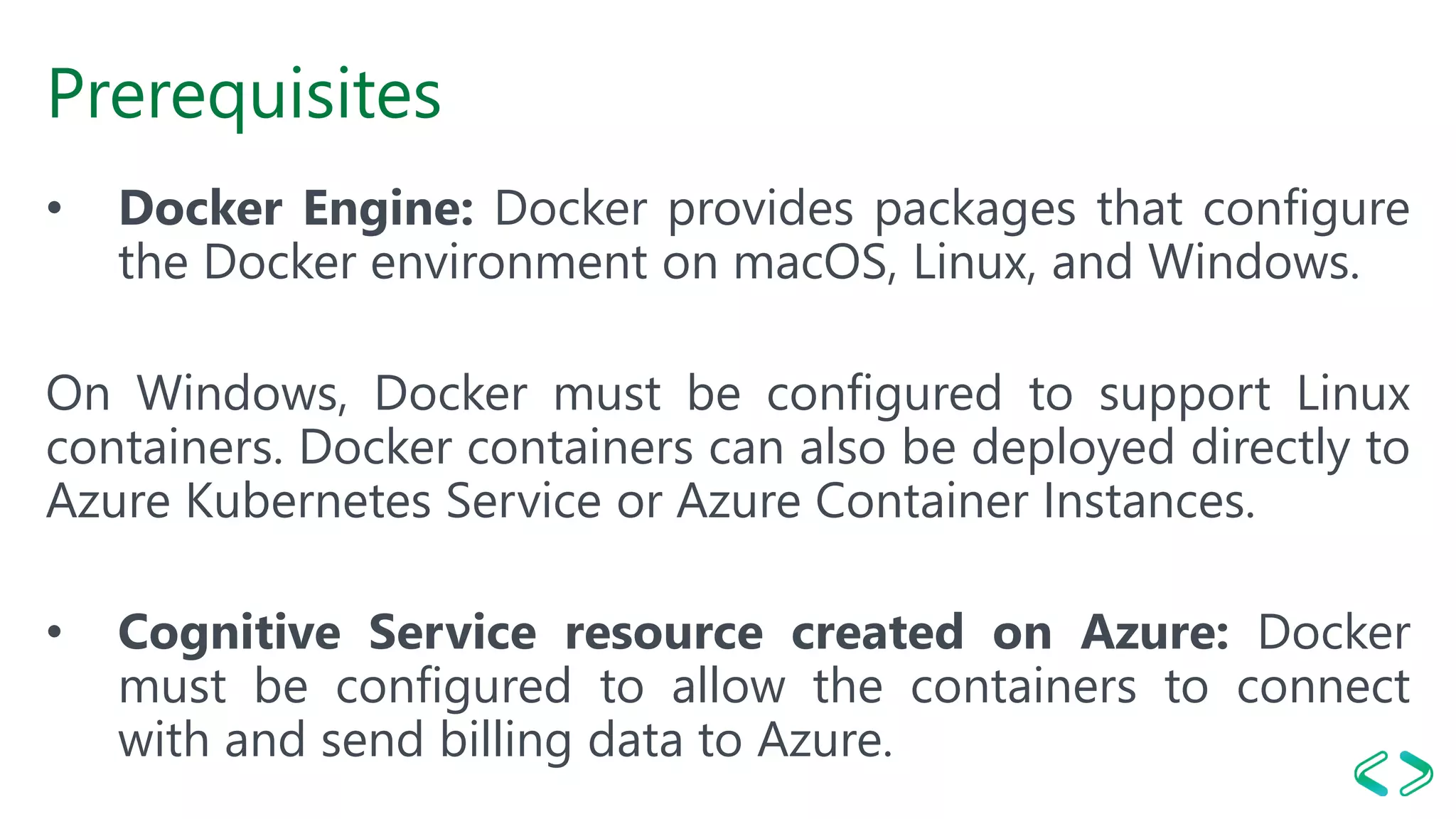 Bringing AI to the edge on-premises Azure Cognitive Services using Docker containers | PPT