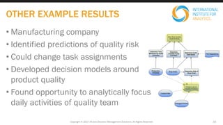 Bringing clarity to analytics projects with decision modeling: a leading practice | PPT