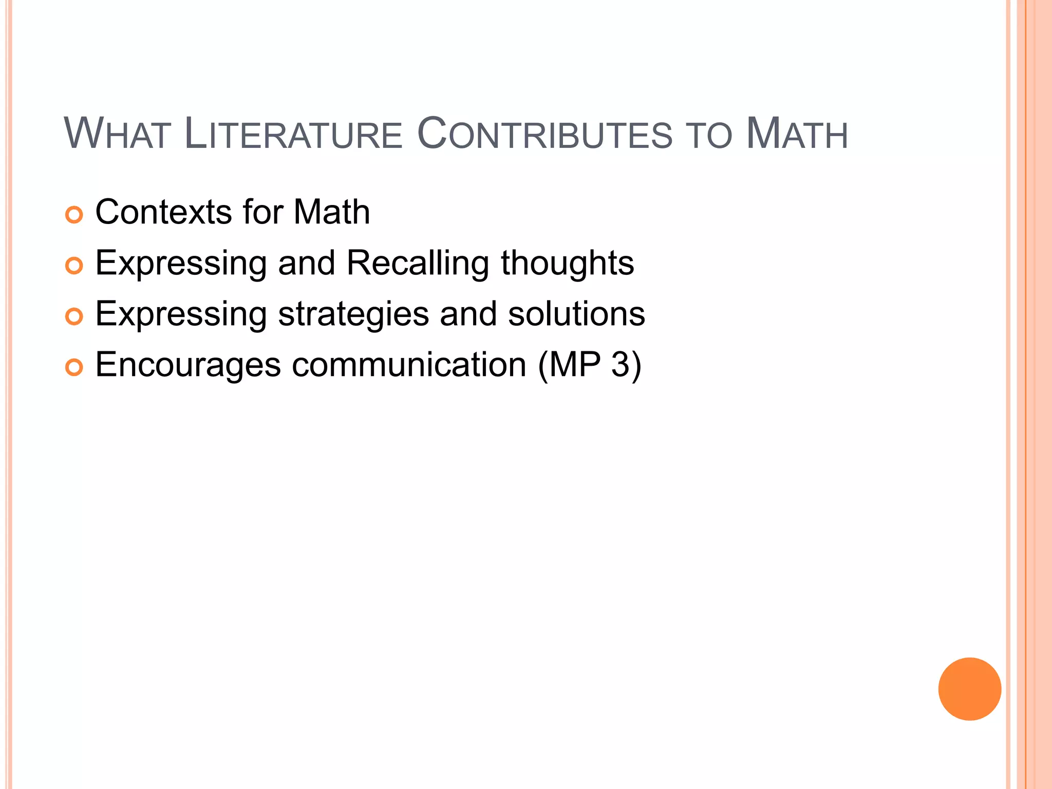 Bringing math into literacy | PPTX