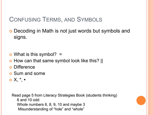 Bringing math into literacy | PPTX