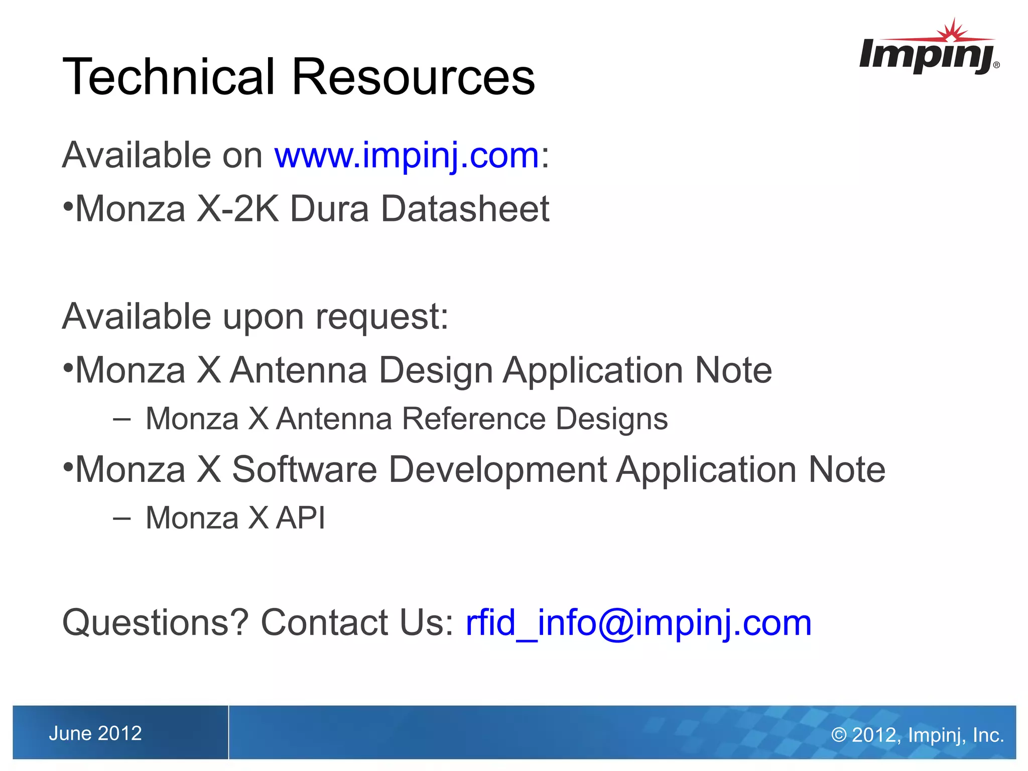 Bringing RFID to Electronics with Monza X RFID Chips | PPT