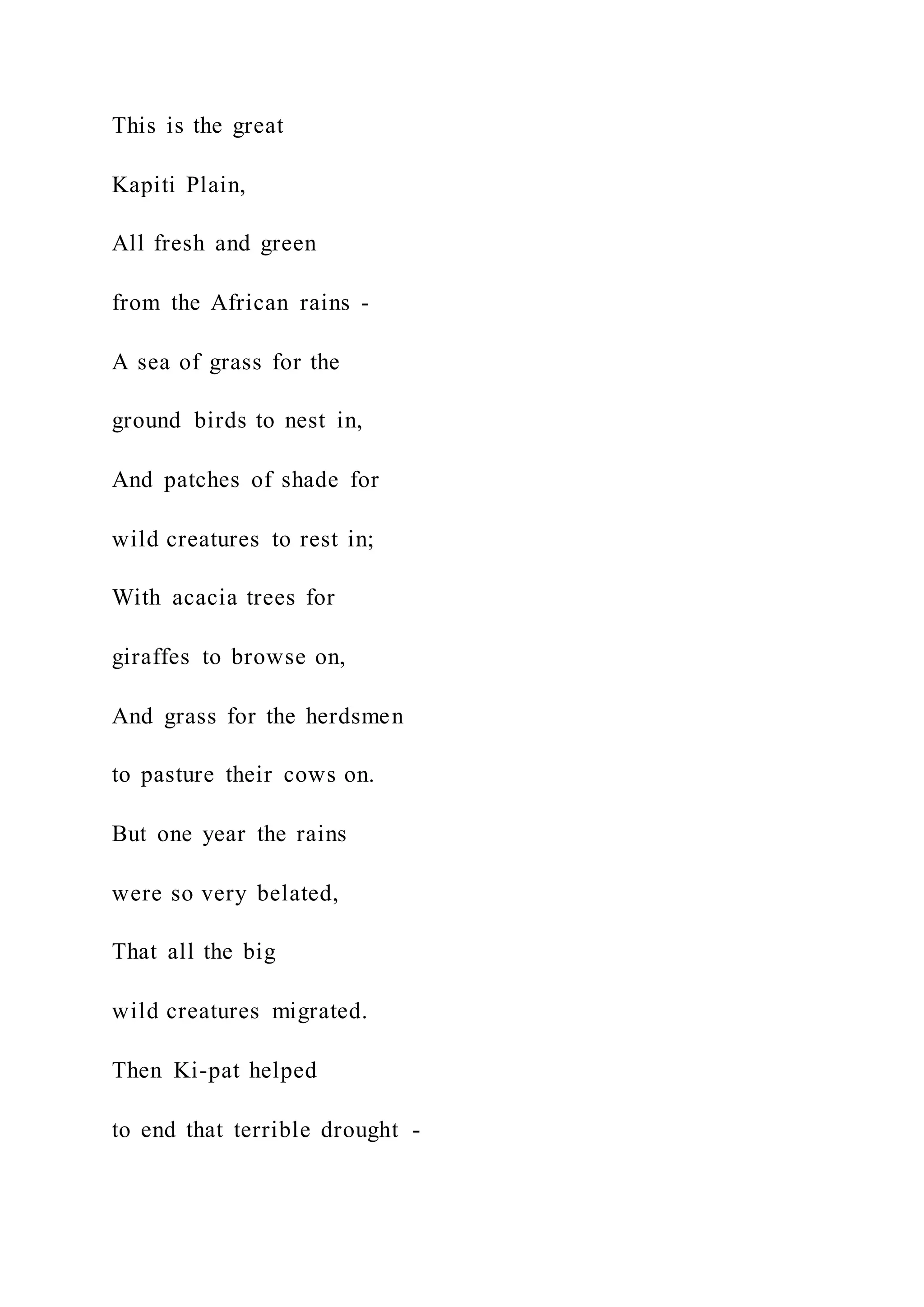 BRINGING THE RAIN TO KAPITI PLAIN(BASED ON A NANDI TALE ) | PDF
