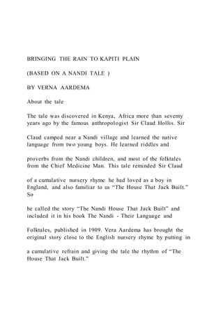 BRINGING THE RAIN TO KAPITI PLAIN(BASED ON A NANDI TALE ) | DOCX