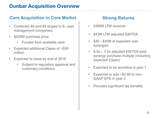 Brink's to acquire dunbar investor presentation final 05302018 | PPT