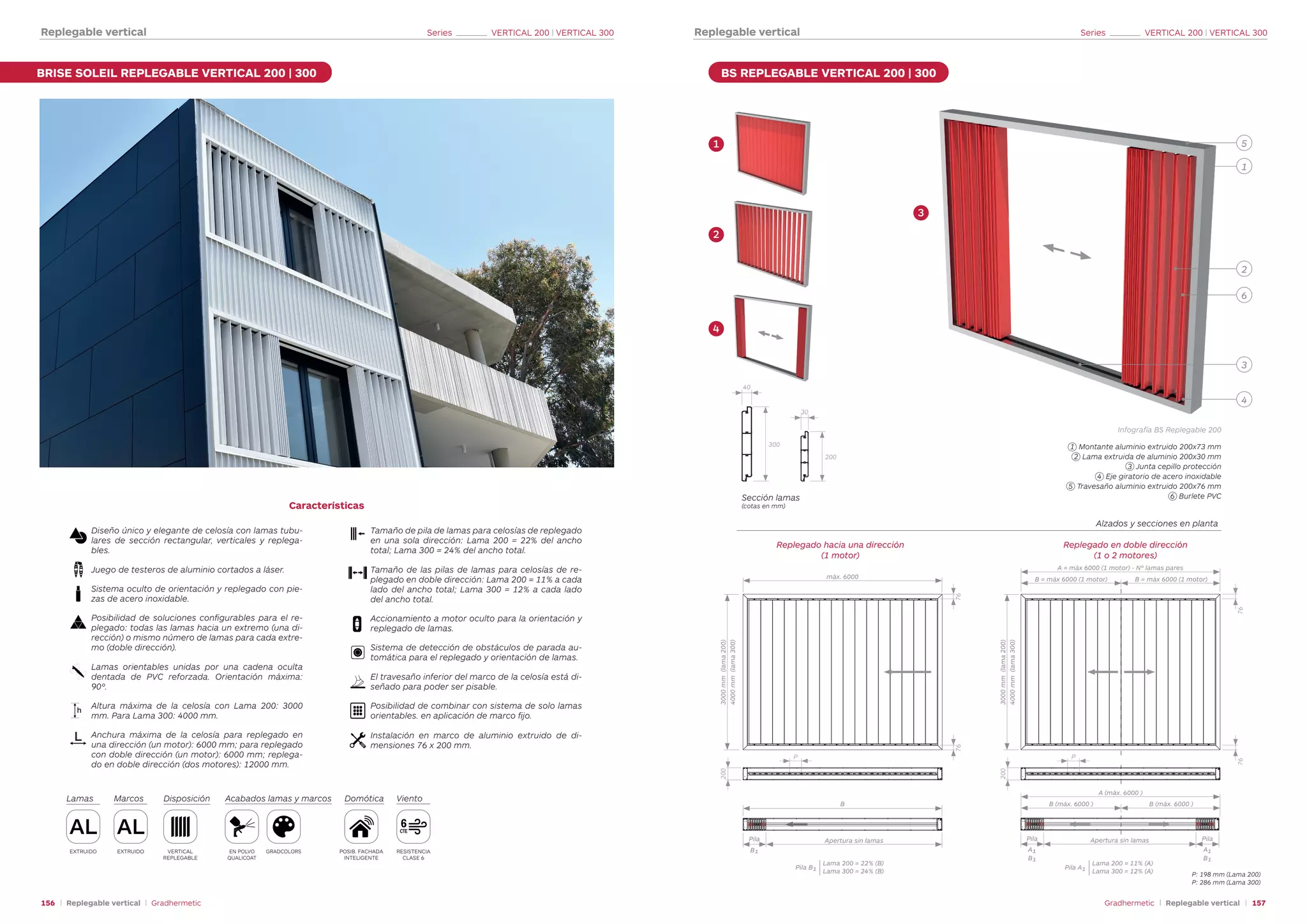 Sistema de celosías Brise soleil replegable vertical - Gradhermetic | PDF