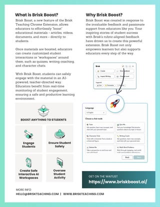 Brisk-Boost.pdf Safe AI for Students launching a new tool for learners | PDF