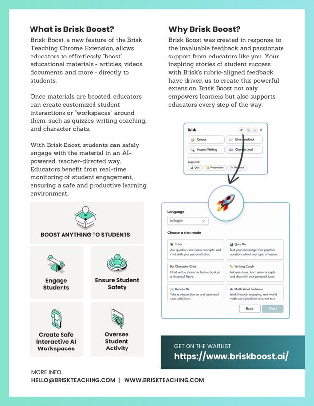 Brisk-Boost.pdf Safe AI for Students launching a new tool for learners | PDF