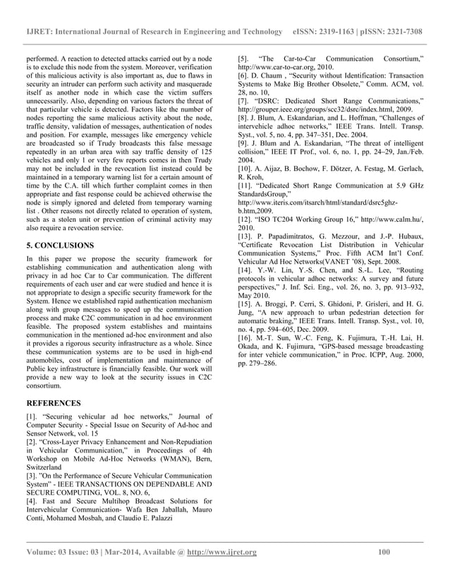 Brisk and secure ad hoc vehicular communication | PDF